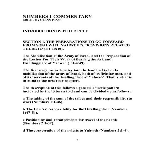 Numbers 1 commentary | PDF