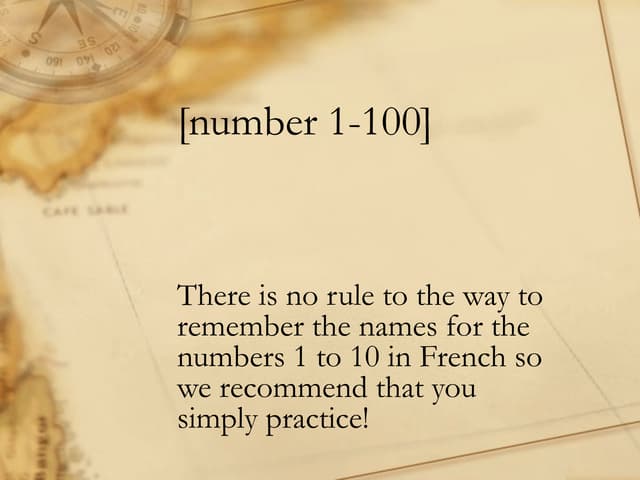 Numbers in french (1) | PPTX