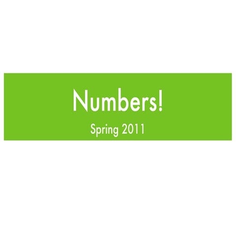 Numbers! 2011 se 2nd year | PPT