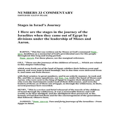 Numbers 33 commentary | PDF