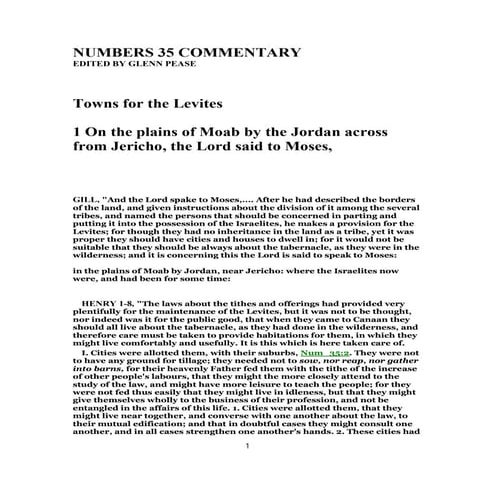 Numbers 35 commentary | PDF