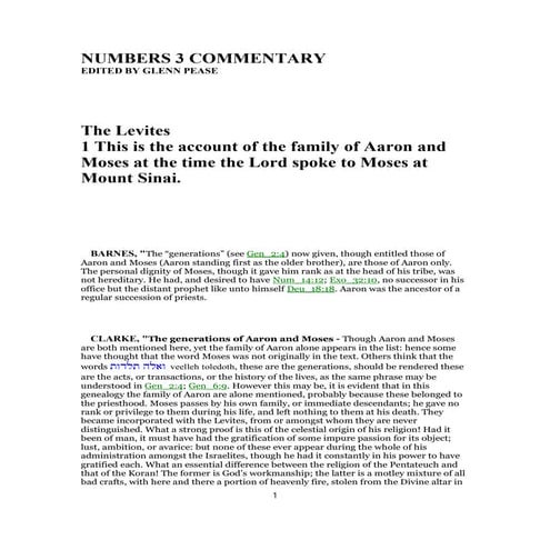 Numbers 3 commentary | PDF