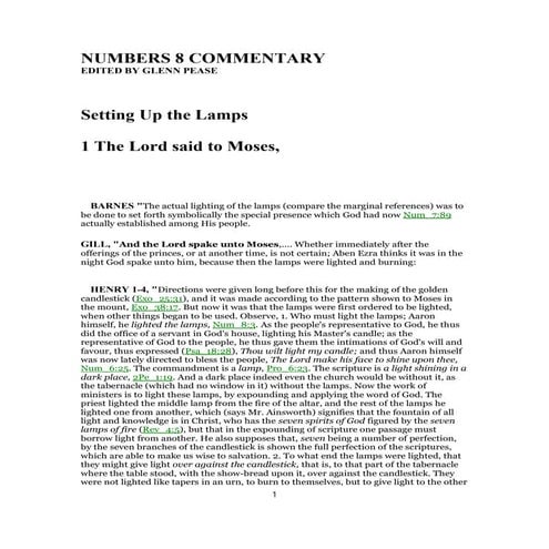 Numbers 8 commentary | PDF