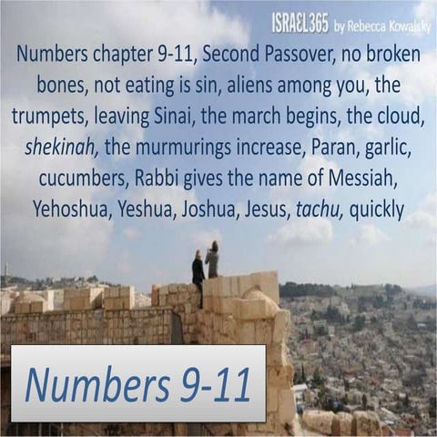 Numbers 9-11, Second Passover, aliens among you, the trumpets, Paran ...