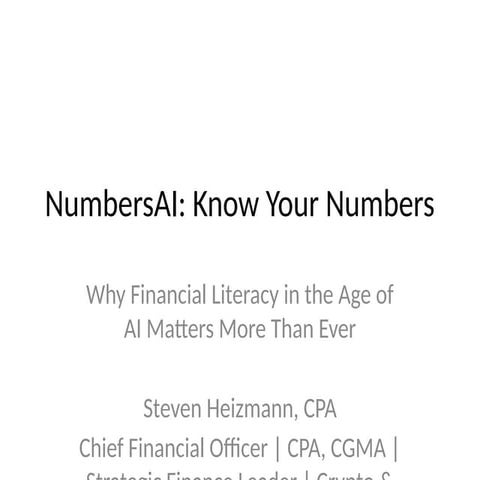 NumbersAI - Know Your Numbers - Pitch Deck | PPTX