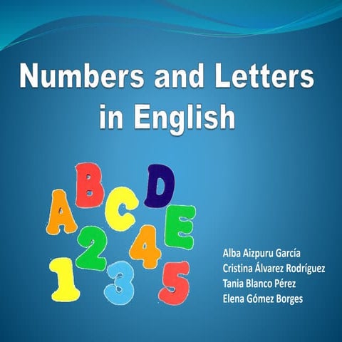 Numbers and Letters in English | PPTX