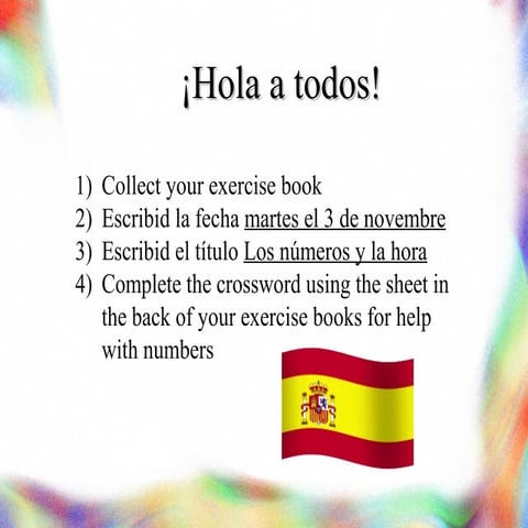 Spanish numbers and Time | PPT
