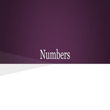 An Overview of Numbers | PPTX
