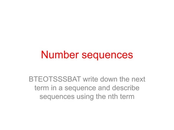 Linear, Quadratic and Cubic sequences | PDF