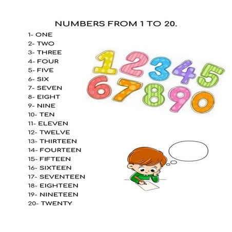 Numbers from 1 to 20 | PDF