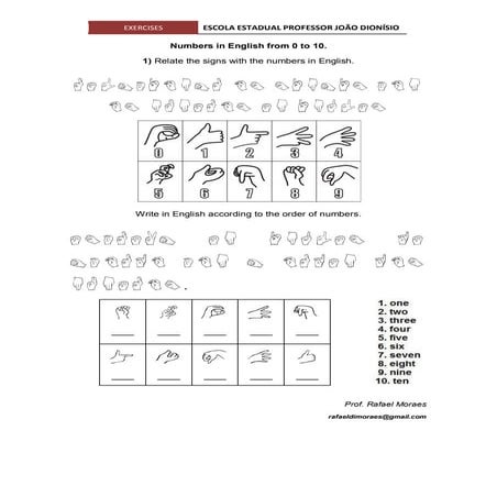 Numbers in english from 0 to 10 | PDF