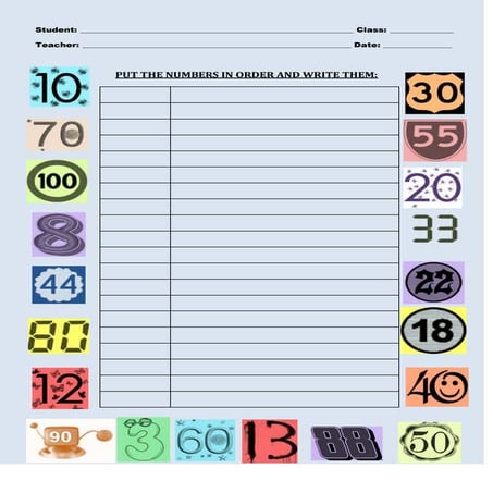 Numbers in order | DOCX