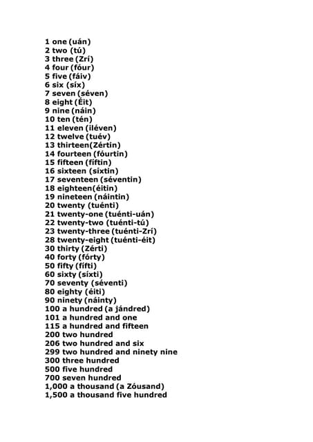 Numeros Ingles 1 Al 1000 Numeros Del 1 Al 20/ Numbers 1 20 (Sesame