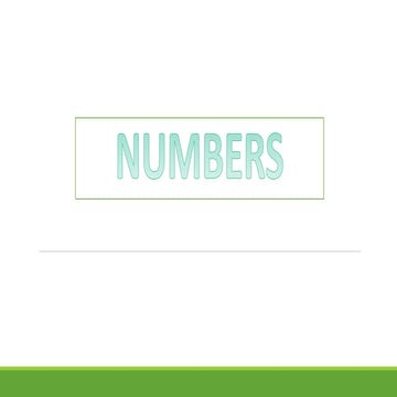 Numbers presentation | PPTX