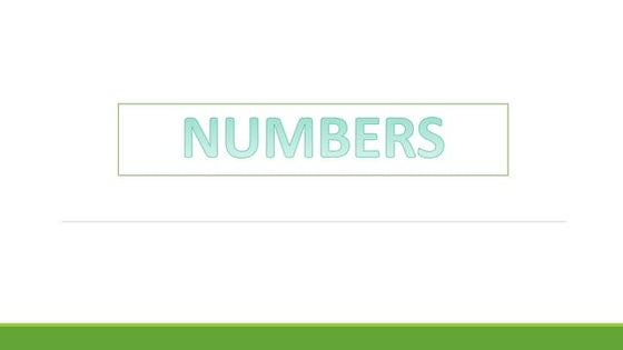 Numbers | PPT