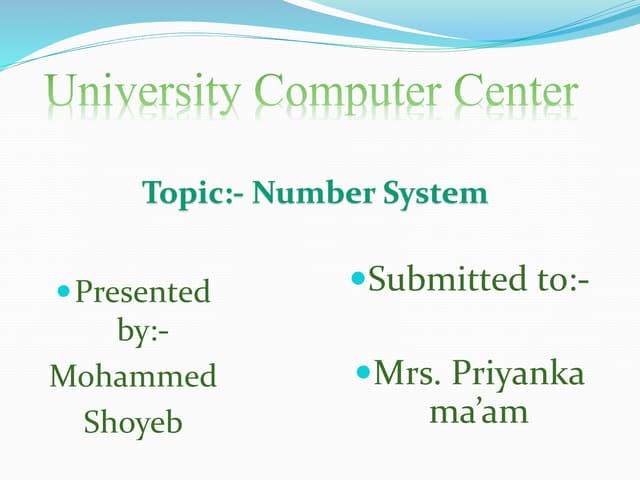 Number System in CoMpUtEr | PPTX