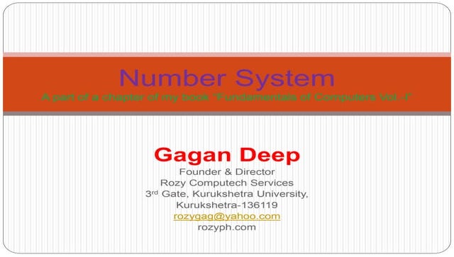 Cmp104 lec 2 number system | PPT