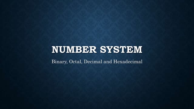 BINARY NUMBER SYSTEM | PPT