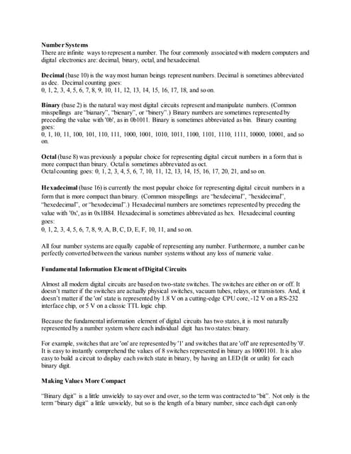 Types Of Number System Number Systemnumber Systems Are The Technique 2260