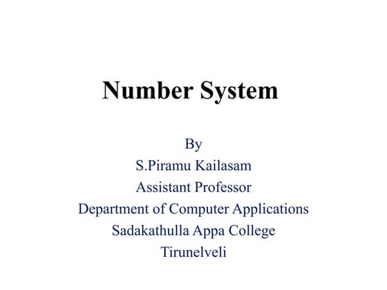 Number System in CoMpUtEr | PPTX