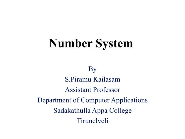 Number System in CoMpUtEr | PPTX