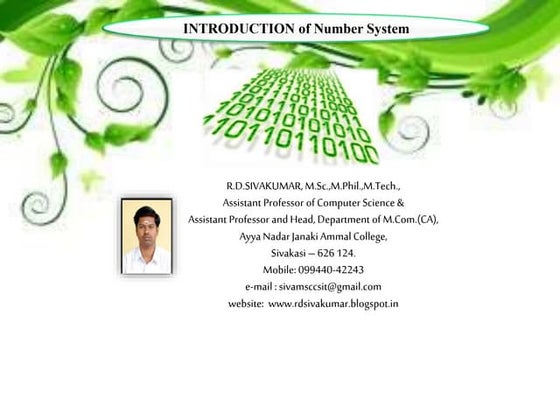 Database Introduction - R.D.Sivakumar | PPT