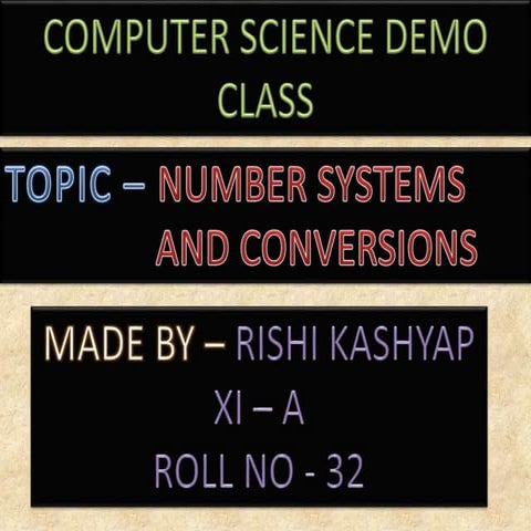Number systems | PPTX | Computing | Technology & Computing