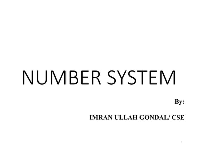 Binary Number System Ppt