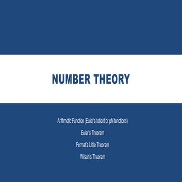 Number Theory.pptx | Programming Languages | Computing