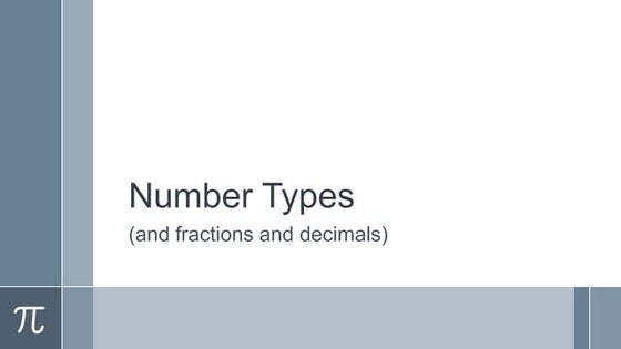 Numbers And Number Sense: Types Of Numbers | Ppt