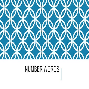 Number words | PPT