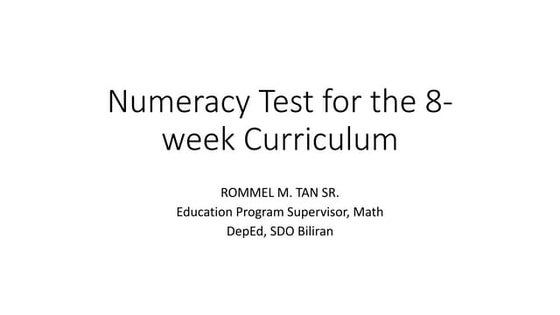 Administration-of-Unified-Numeracy-Test.pptx | Standardized Testing ...