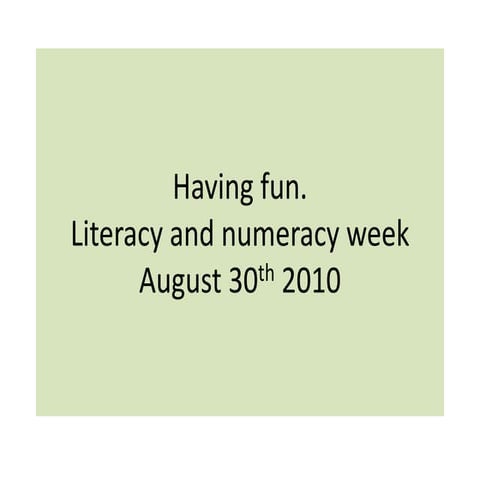 Numeracy week | PPTX