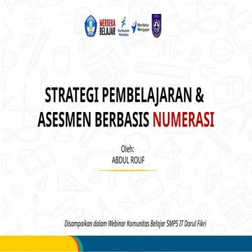Pengimbasan Numerasi dalam pembelajaran di Sekolah Dasar | PPTX