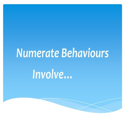 Numerate behaviours | PPT