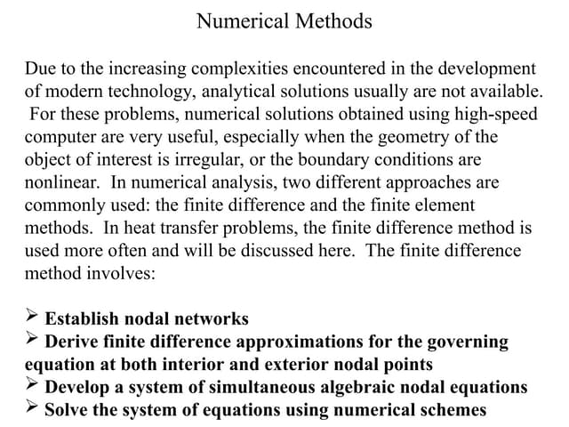 Finite Difference Using Numerical Method Ppt