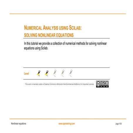 Numerical Analysis Using Scilab Solving Nonlinear Equations Ppt 