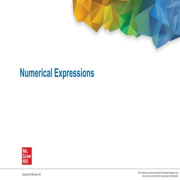 Numerical Expressions.pptx.pptx Math grade 6 | PPTX