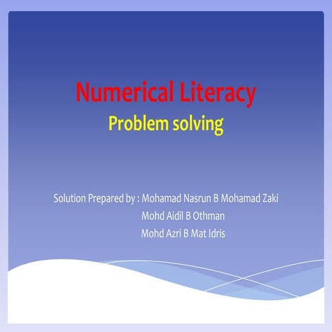 Numerical literacy ( week 2 ) | PPTX
