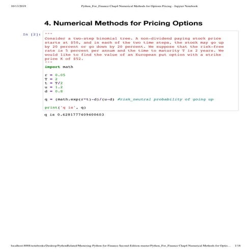 Numerical Methods For Options Pricing Pdf