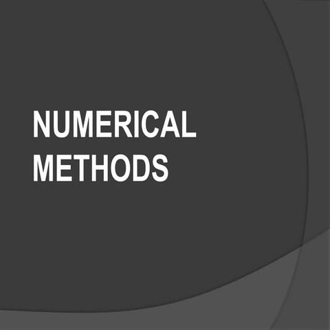Numerical Methods Ppt Ppt