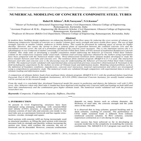 Numerical modeling of concrete composite steel tubes | PDF