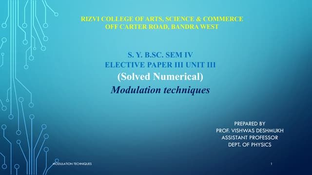 Numerical Problems on Ampitude Modulation | PDF