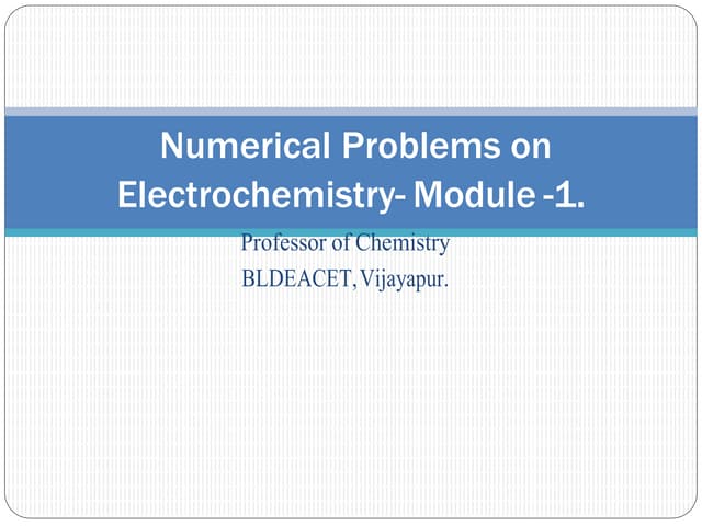 Engineering Chemistry Module 1 : Reference Electrodes | PDF