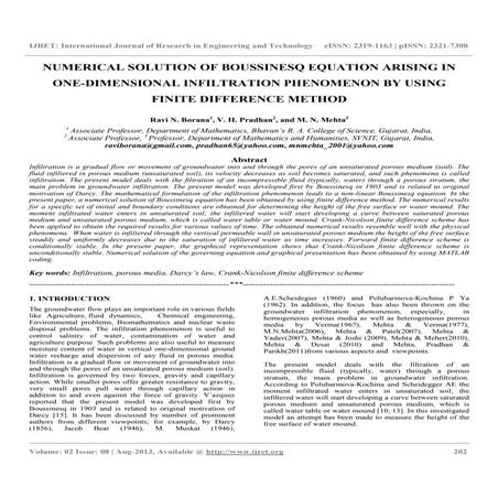 Numerical solution of boussinesq equation arising in | PDF