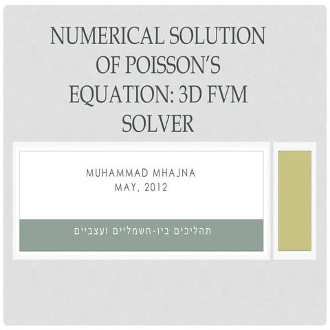 Numerical solution of poisson’s equation | PDF
