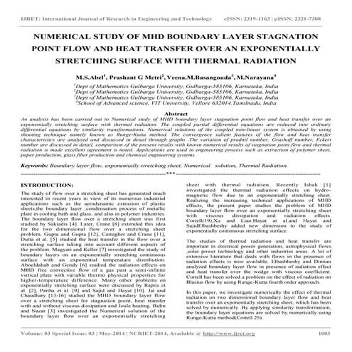 Numerical study of mhd boundary layer stagnation point flow and heat transfer over an ...