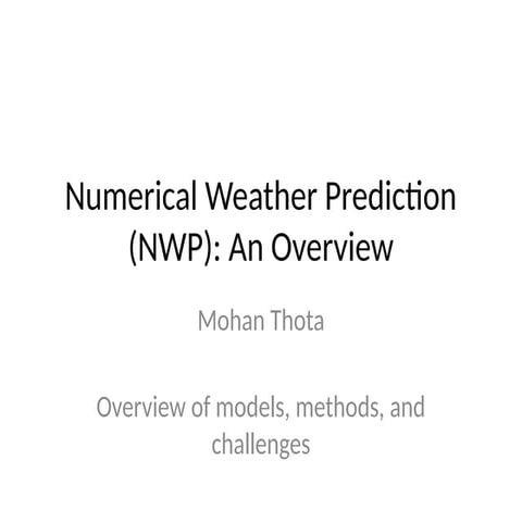 Application Of Statistics In Weather Forecasting | PPTX