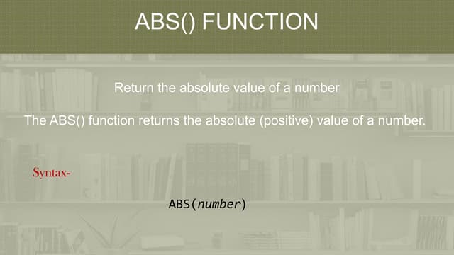 Numeric Functions In Sql Oracle Ppt