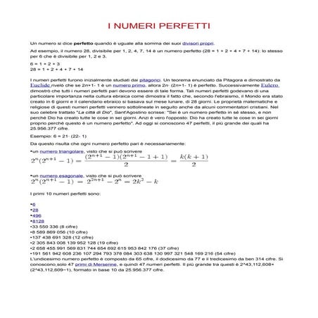 Numeri perfetti | ODT